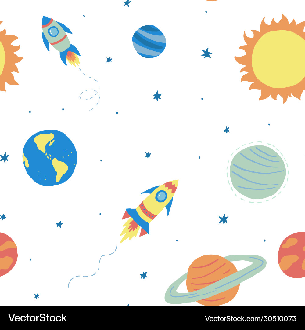 Colorful cosmic seamless pattern space texture Vector Image