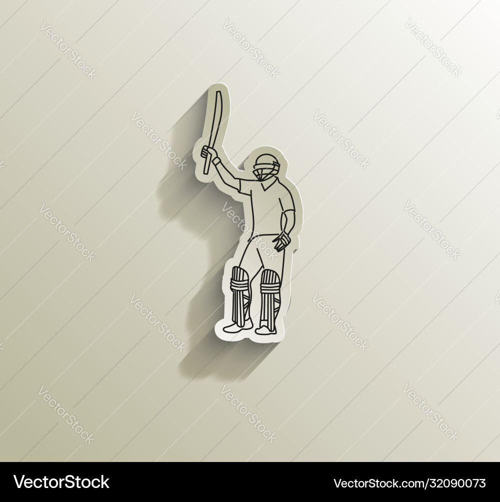 Concept batsman playing cricket - championship Vector Image