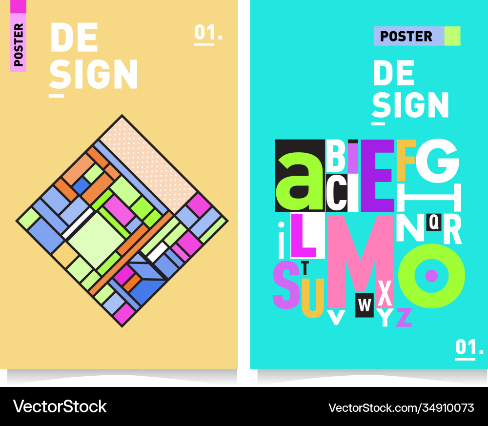 Cover and poster design template for magazine Vector Image