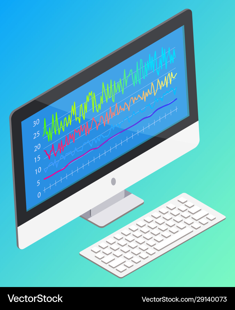 Digital analytics and data information analysis Vector Image