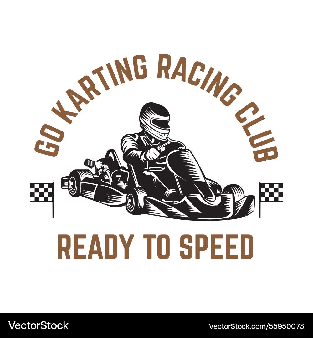 Go kart racing design Royalty Free Vector Image