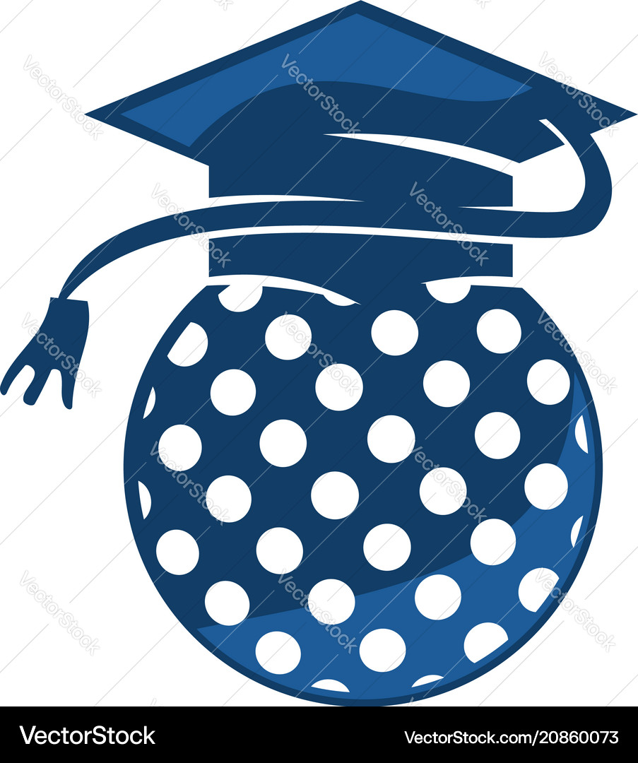 Golf school graduation cap – Royalty-Free Vector | VectorStock
