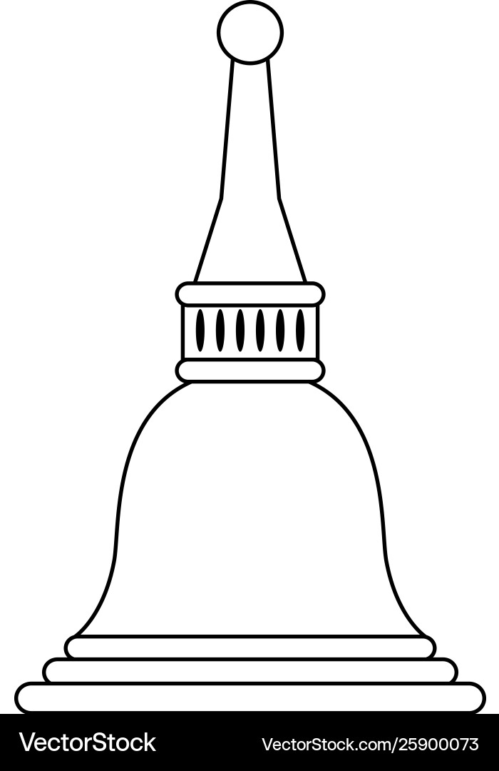 Indian temple dome symbol isolated in black Vector Image