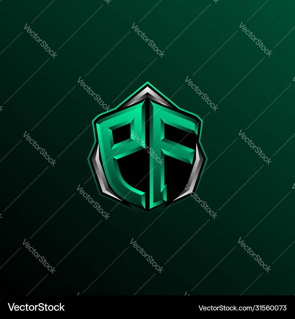 Initial pf logo design Royalty Free Vector Image