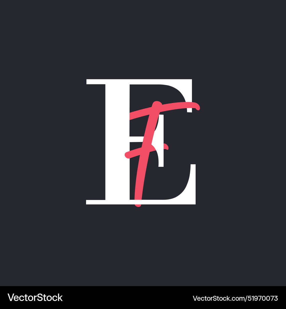 Letter ef logo perfectly blended initials Vector Image
