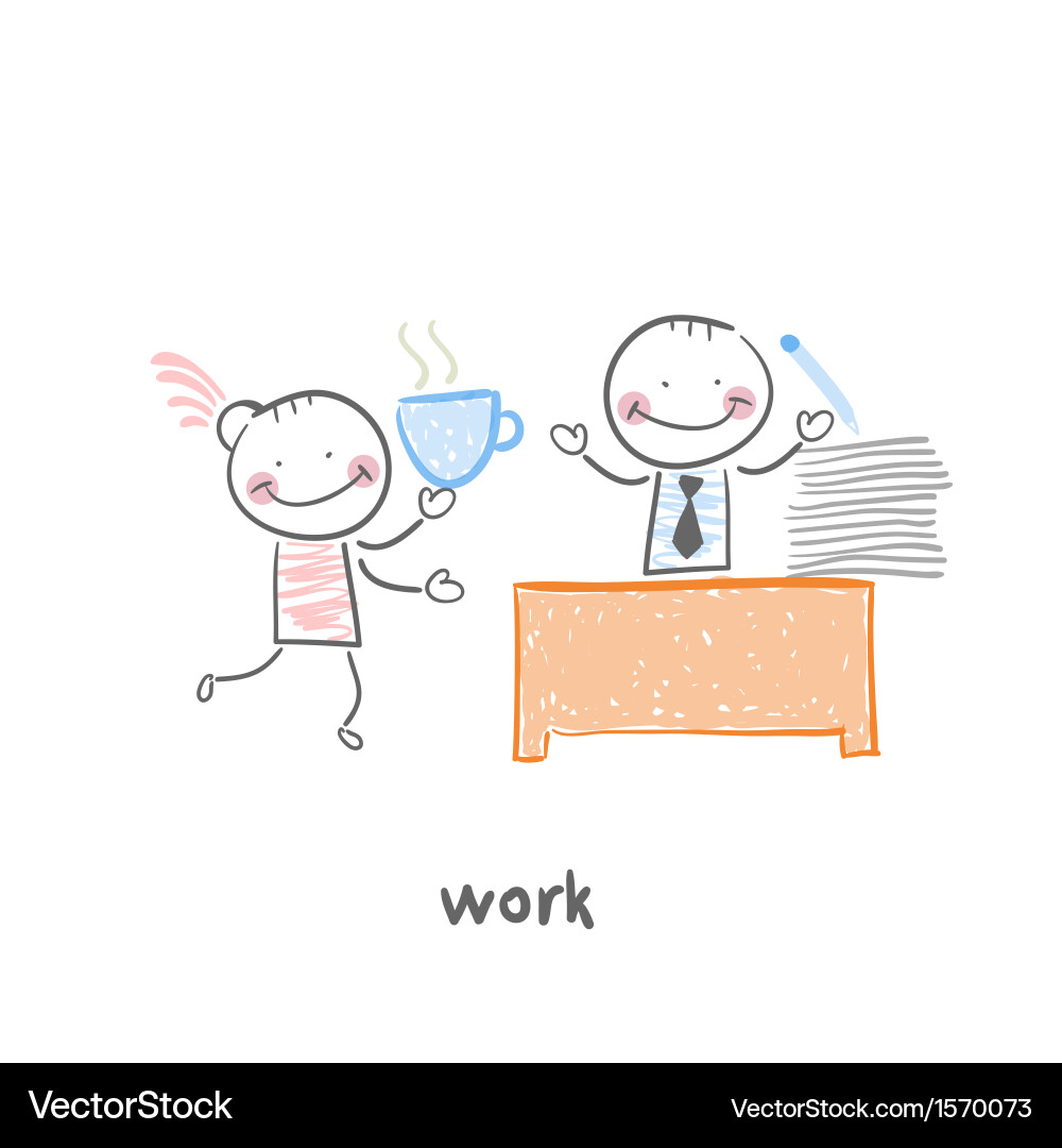 Man and work Royalty Free Vector Image - VectorStock