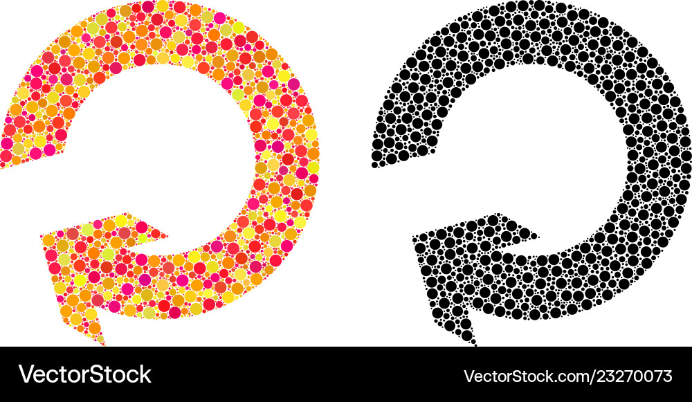 Pixel rotate mosaic icons Royalty Free Vector Image