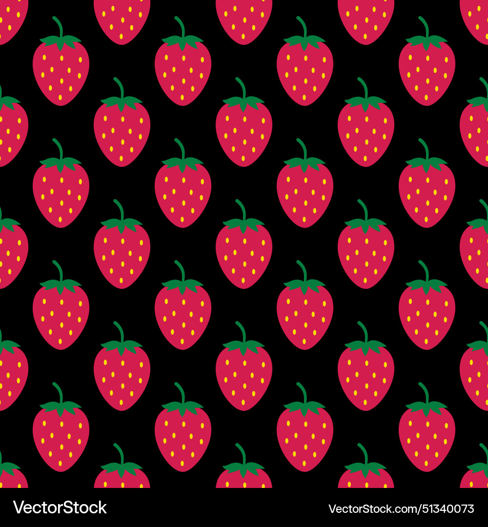 Strawberries seamless pattern summer berry Vector Image