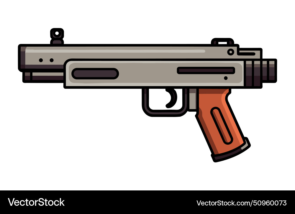 Submachine gun machine hand weapons Royalty Free Vector