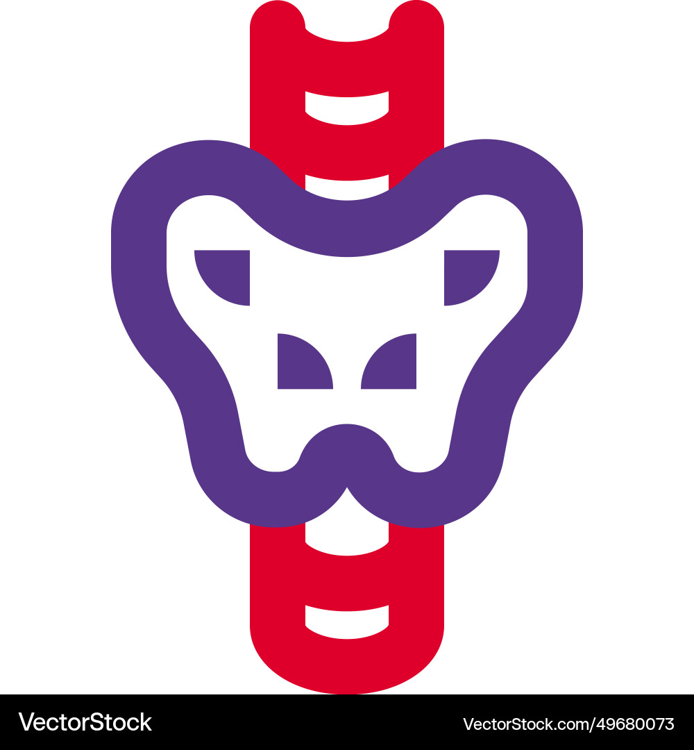 Thyroid is a butterfly-shaped gland that sits low Vector Image