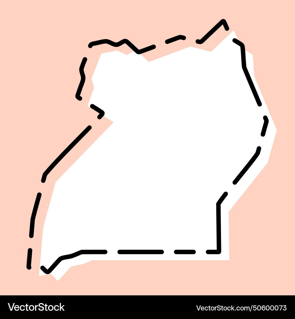 Uganda simplified map Royalty Free Vector Image