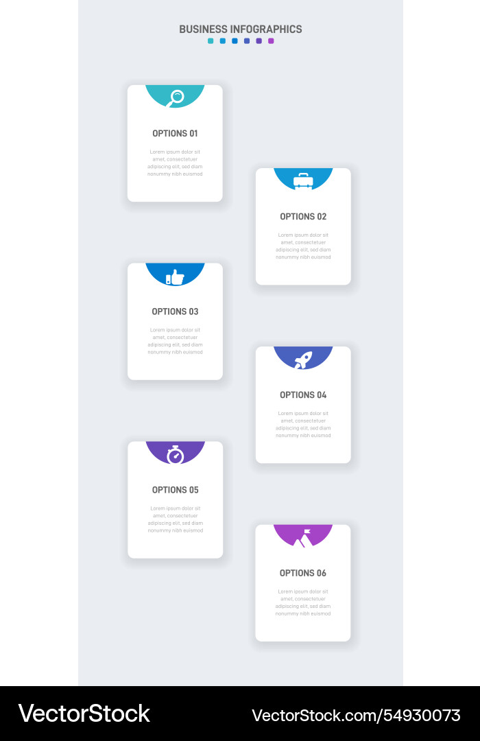 Vertical progress bar featuring 6 arrow-shaped Vector Image