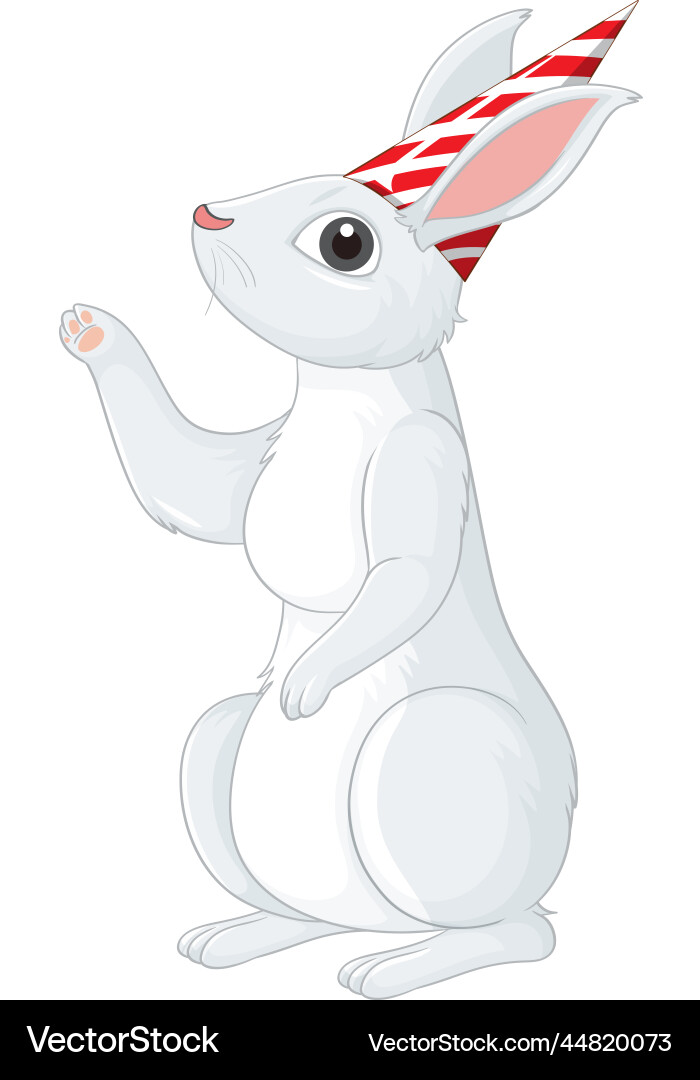 White rabbit cartoon character Royalty Free Vector Image