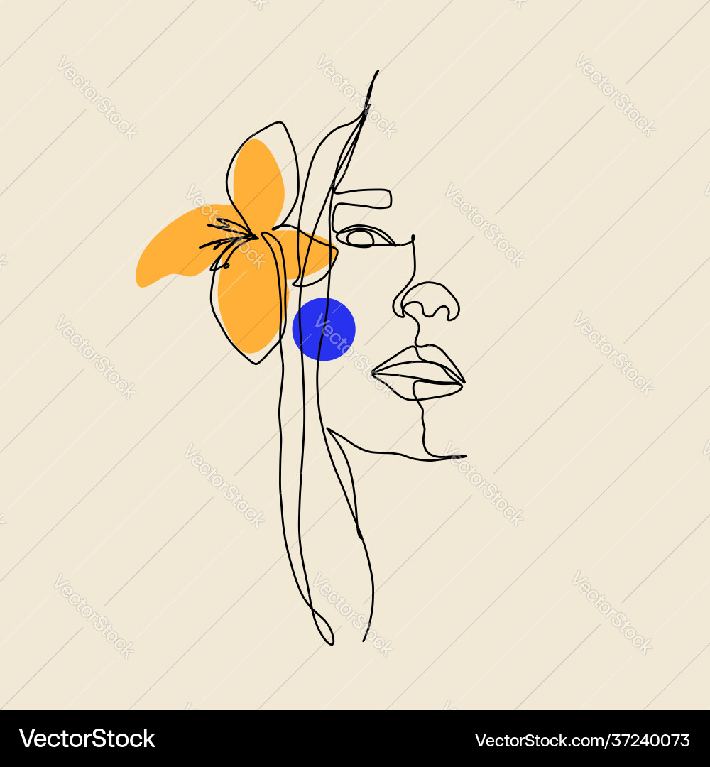 Woman face with flowers Royalty Free Vector Image