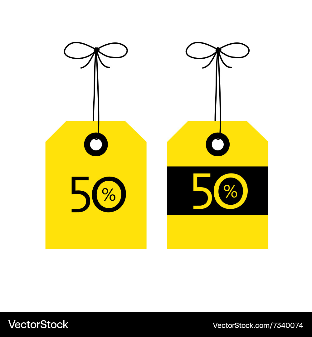 50 off tag icon black Royalty Free Vector Image