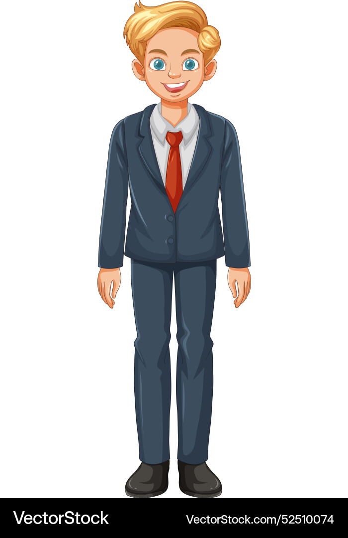 A student in suit Royalty Free Vector Image - VectorStock