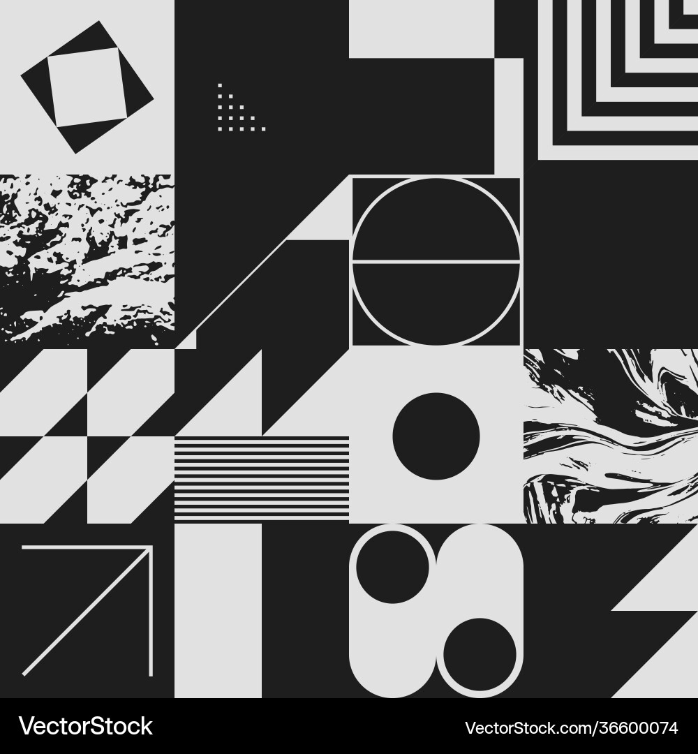 Brutalist pattern geometric artwork design Vector Image
