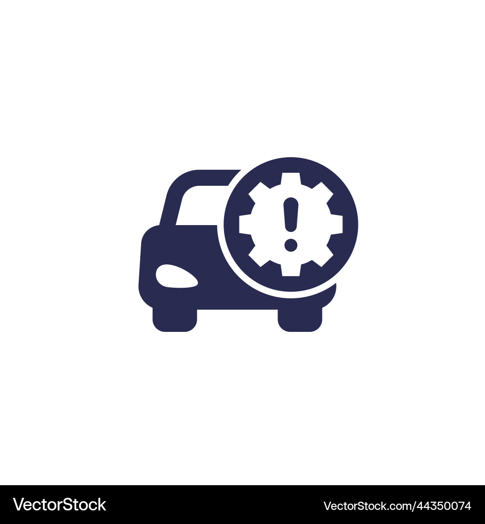Car engine error icon on white Royalty Free Vector Image