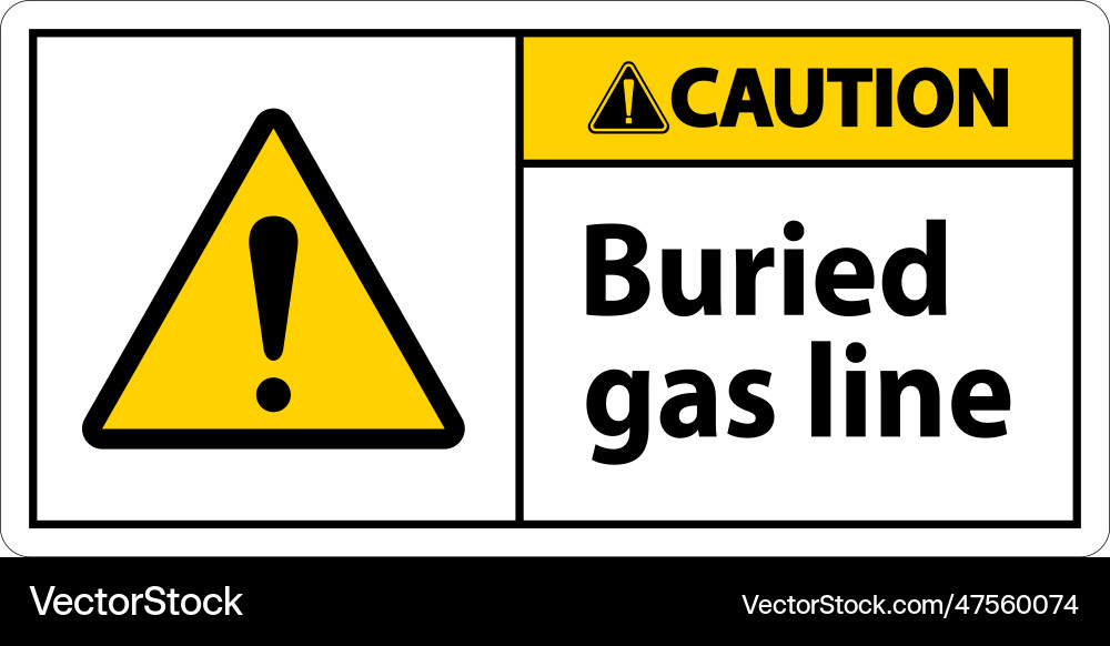 Caution sign buried gas line on white background Vector Image Caution sign buried gas line on white background Vector Image
