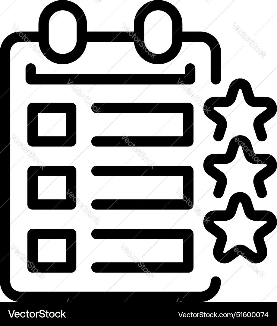 Clipboard with checklist and three stars Vector Image
