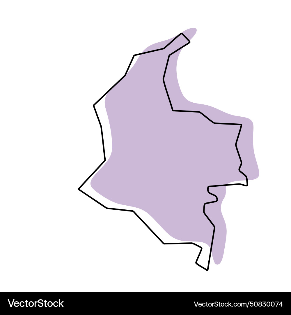 Colombia simplified map Royalty Free Vector Image