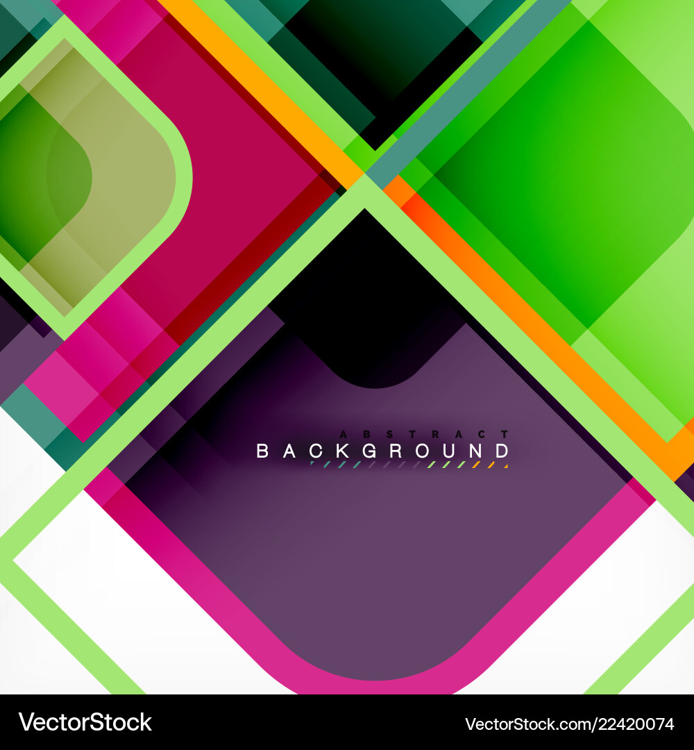 Colorful round squares modern geometric background