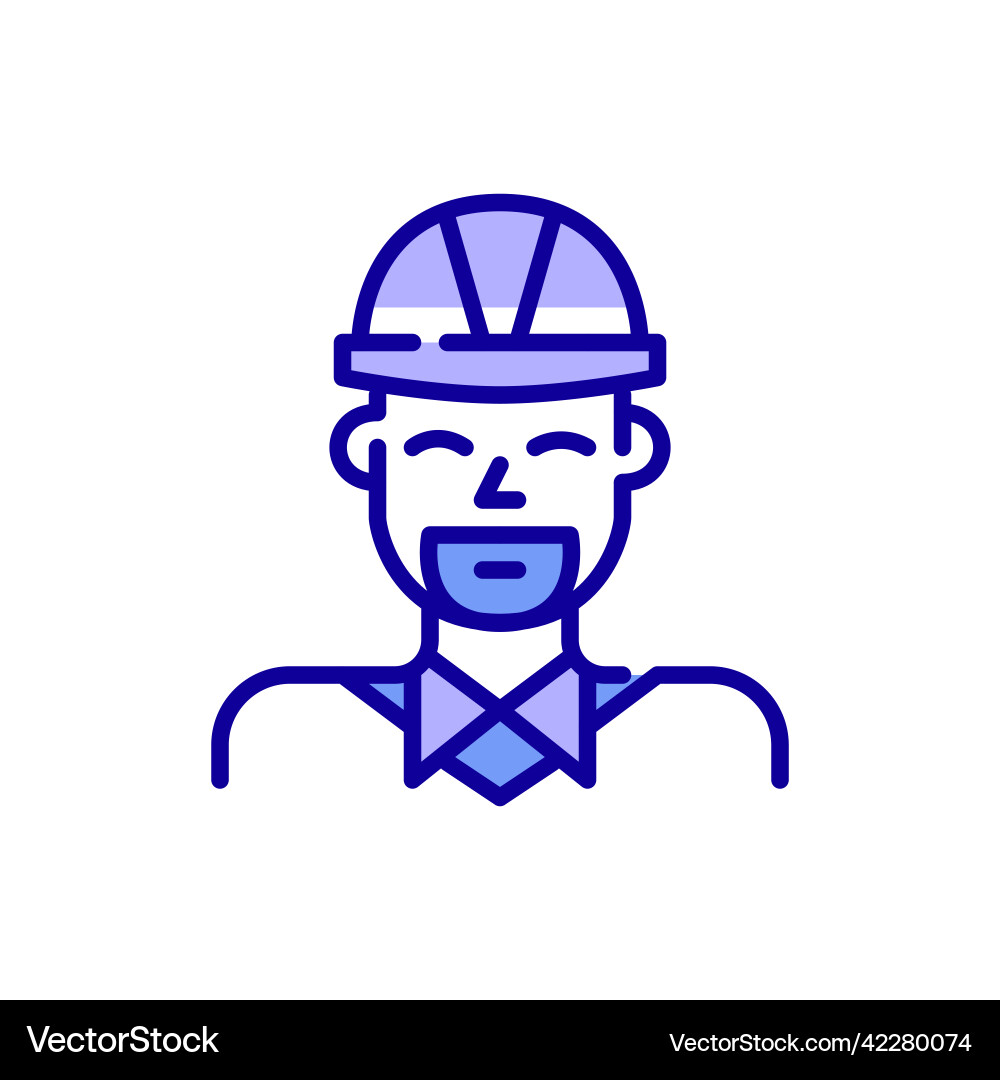 Construction Foreman Profile Picture Bearded Vector Image