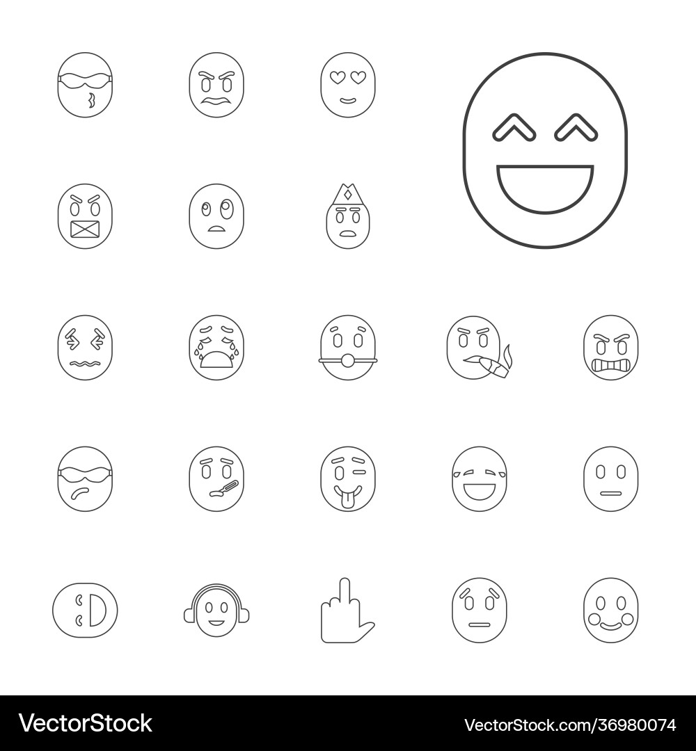 Expression icons Royalty Free Vector Image - VectorStock