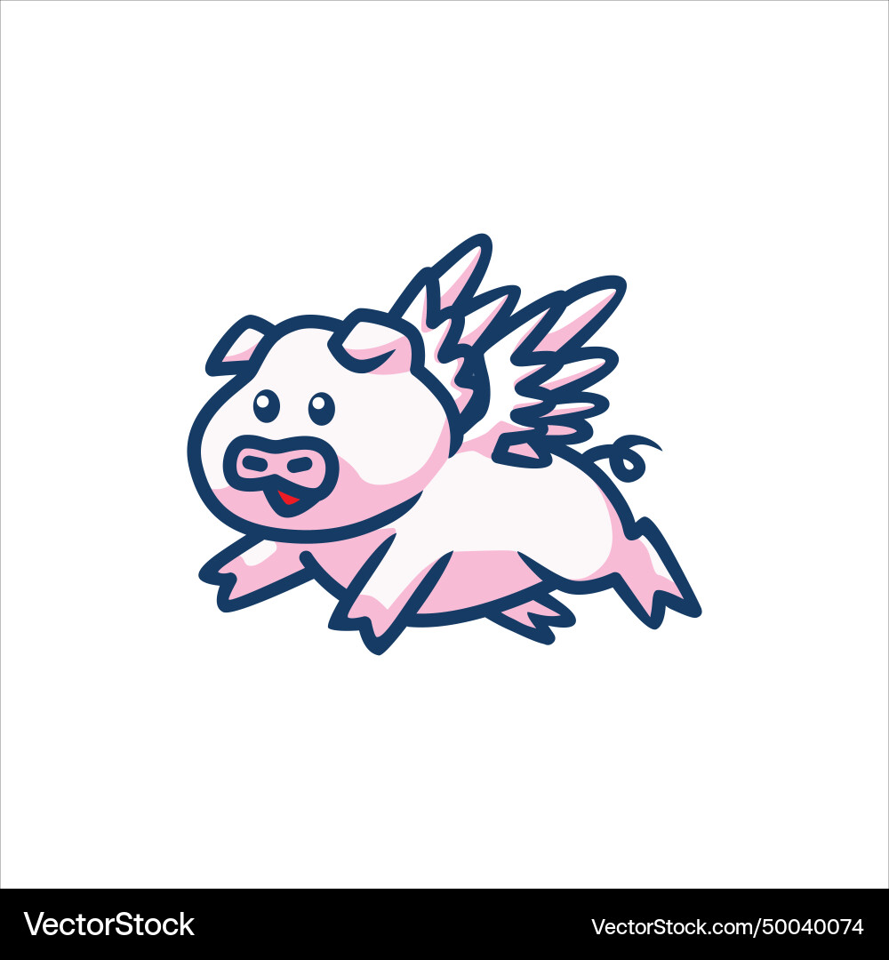 Flying pig Royalty Free Vector Image - VectorStock