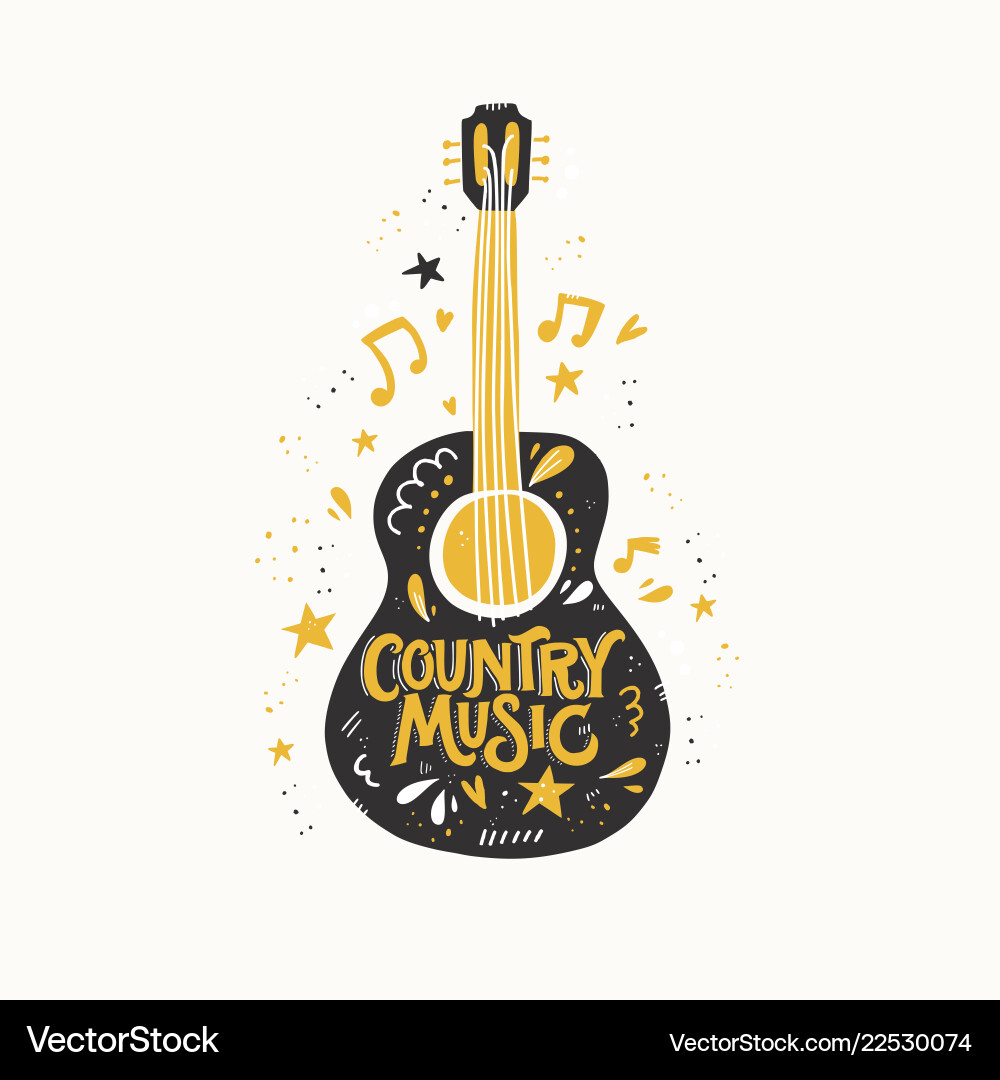 Guitar country music Royalty Free Vector Image