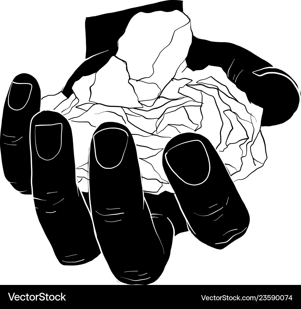 Hand tearing and crooking paper Royalty Free Vector Image