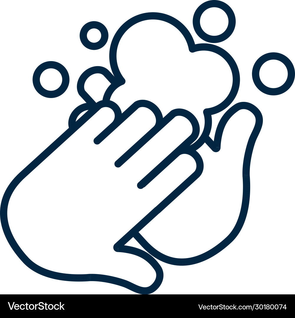 Handwashing symbol icon line style Royalty Free Vector Image