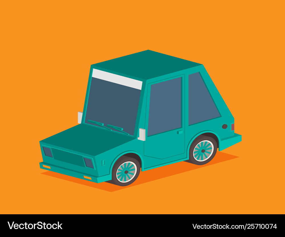 Isometric car isolated on color background Vector Image