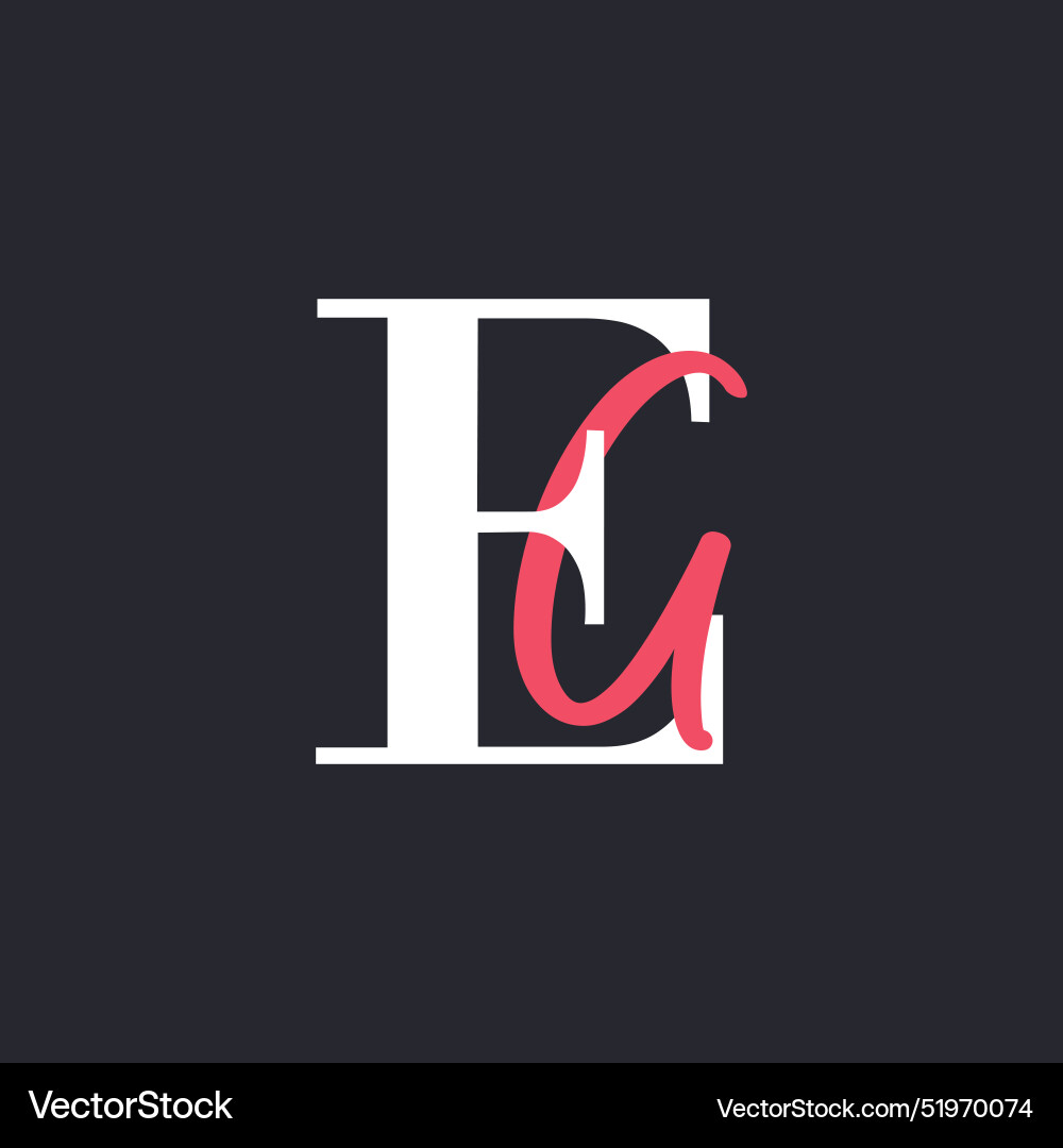 Letter eg logo perfectly blended initials Vector Image
