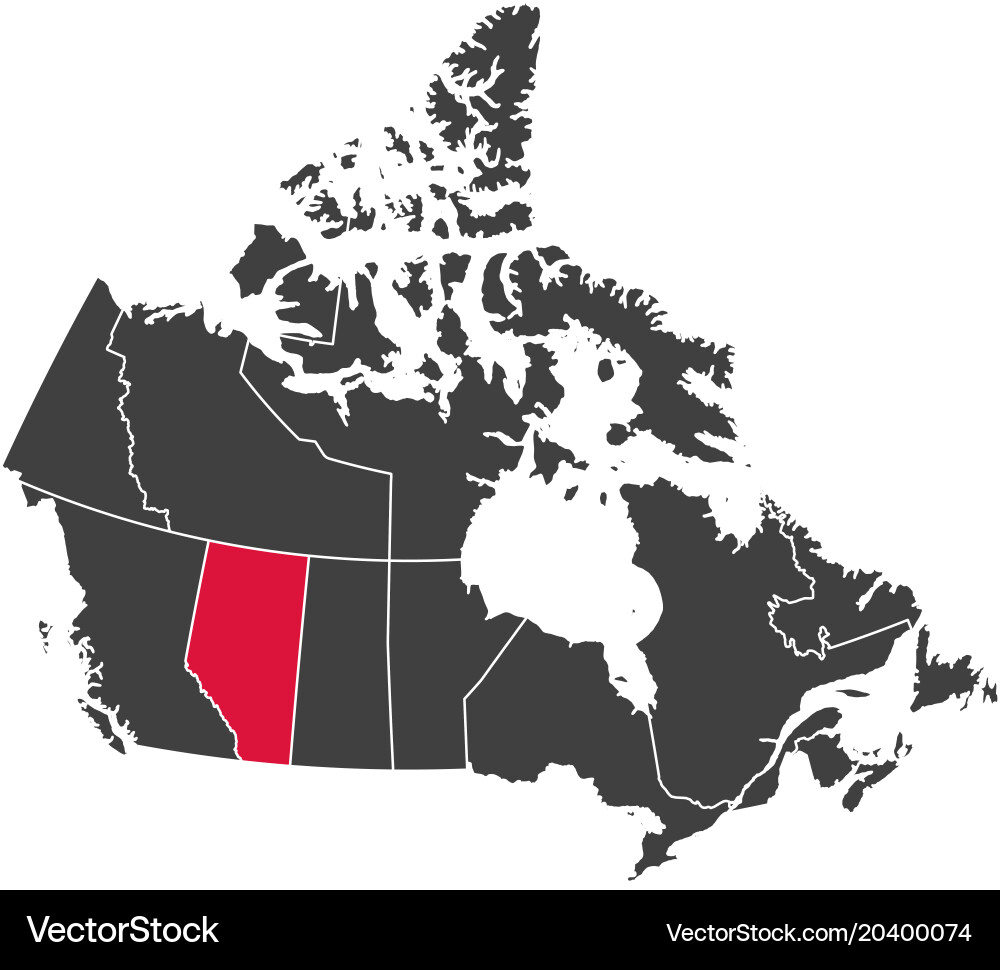 Map of canada - alberta Royalty Free Vector Image