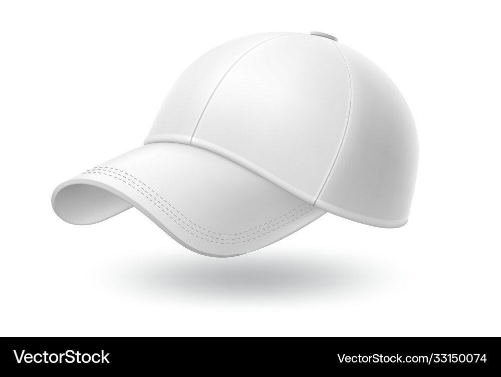 Realistic white baseball cap mock up Royalty Free Vector