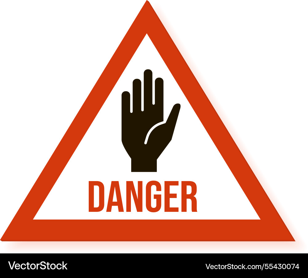 Red Stop Warnzeichen - Handsymbol Lizenzfreies Vektorbild