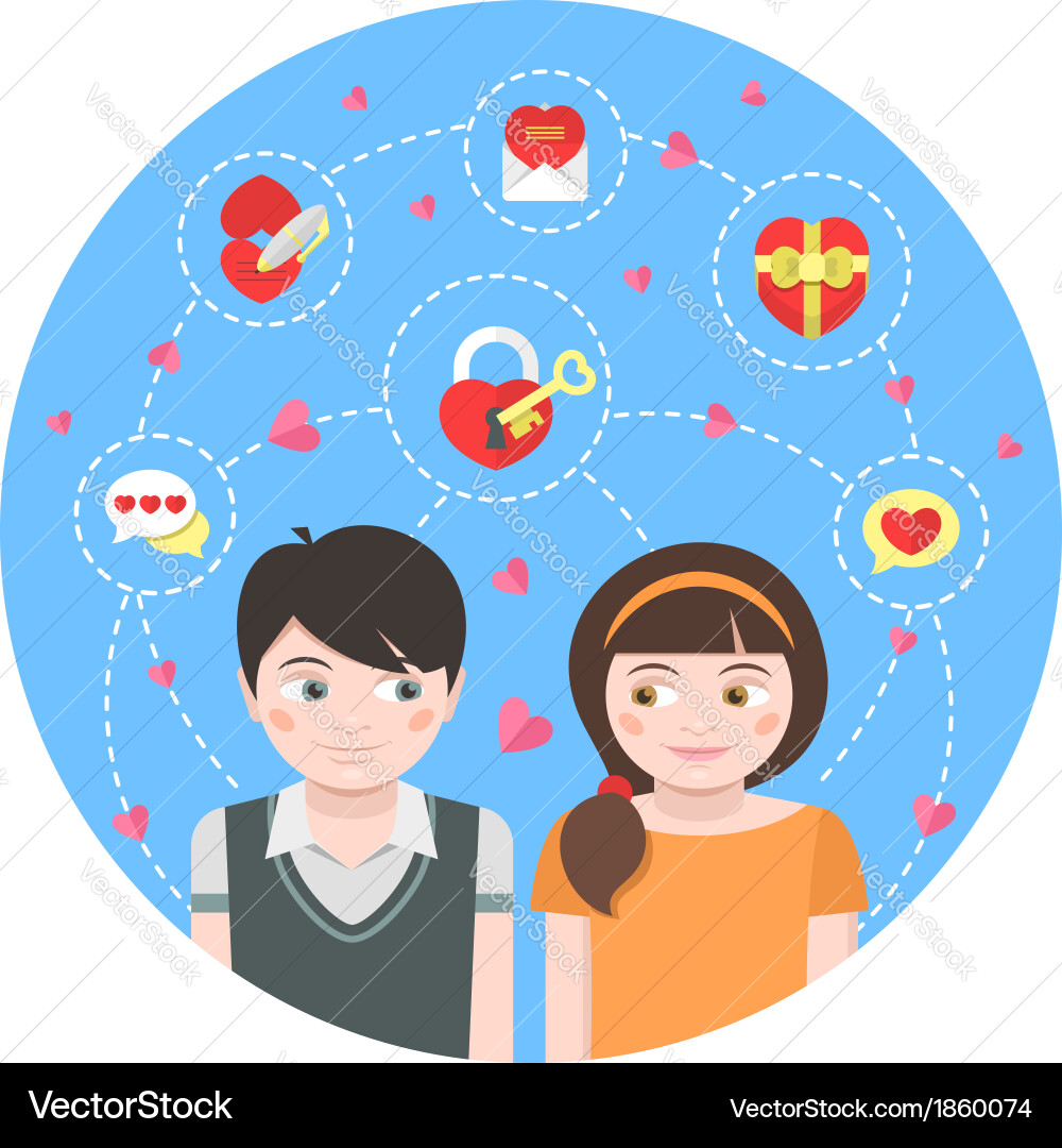 Round dating concept Royalty Free Vector Image