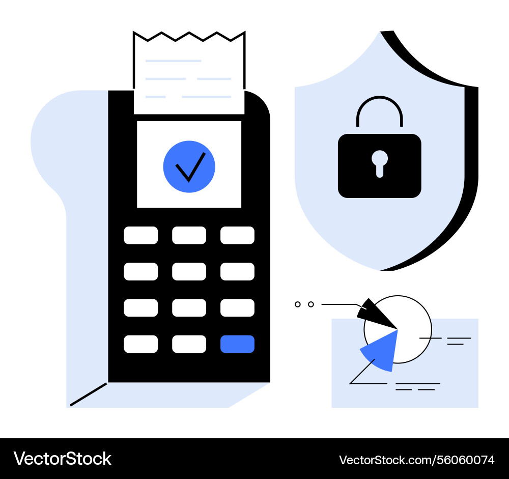 Secure payment processing with receipt shield Vector Image