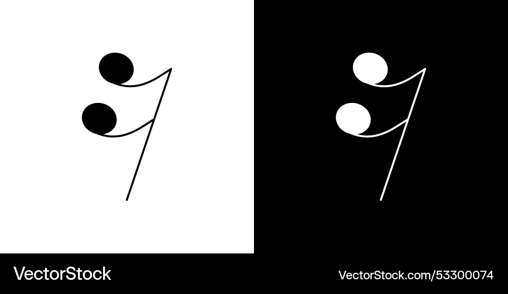 Semiquaver note icon outline sign symbol set Vector Image