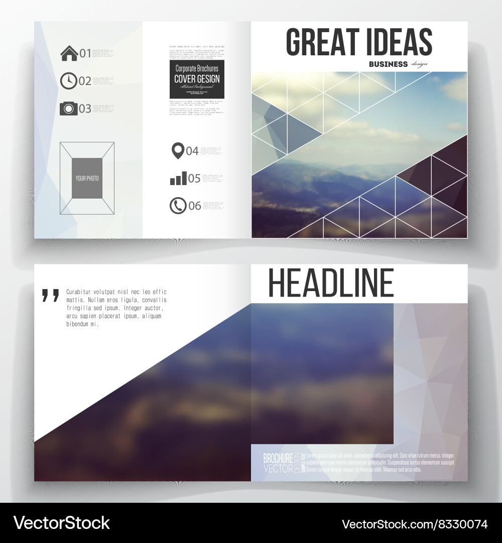 Set annual report business templates Royalty Free Vector