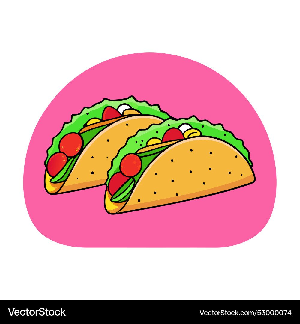 Vibrant tacos on pink Royalty Free Vector Image