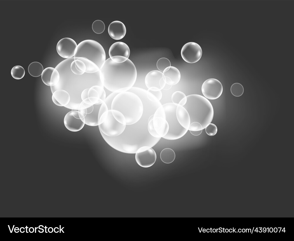 Washing foam mockup realistic white soap bubbles Vector Image