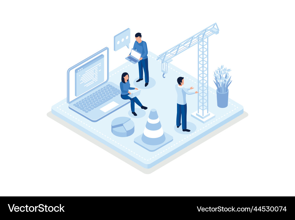 Website under construction concept Royalty Free Vector Image