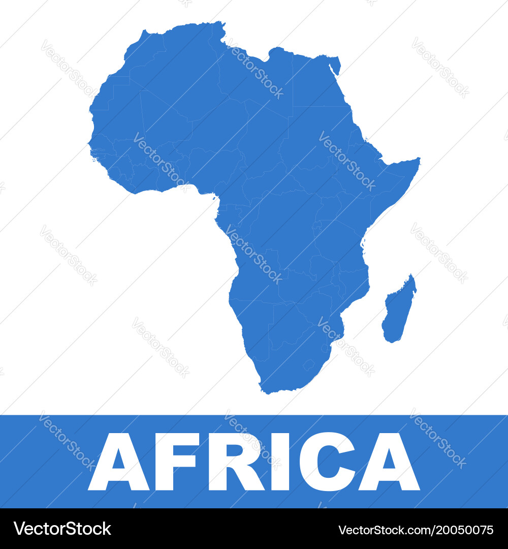 Africa map icon flat sign symbol Royalty Free Vector Image