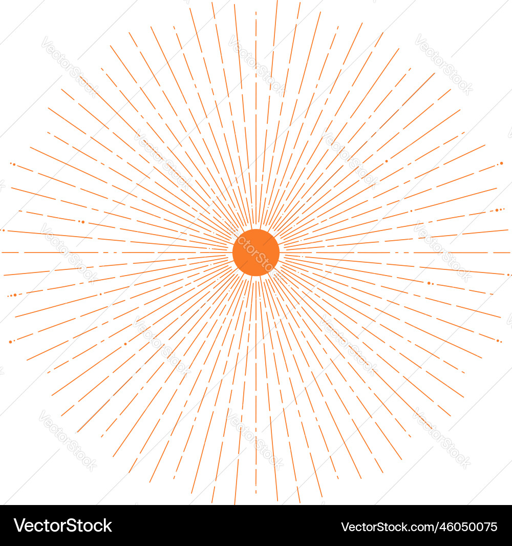 Boho minimalist sunburst Royalty Free Vector Image