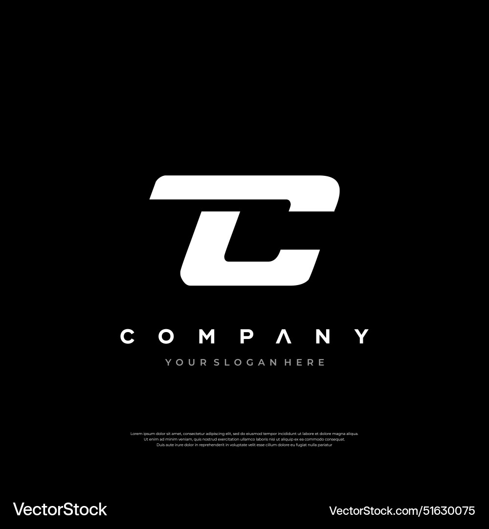 Bold tc logo design Royalty Free Vector Image - VectorStock