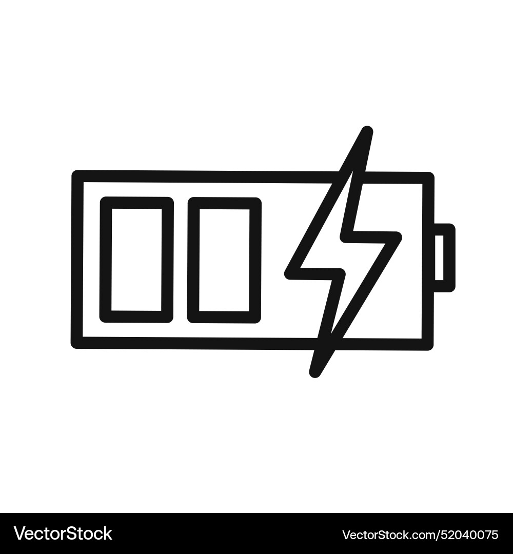 Charging battery icon black and white sign Vector Image