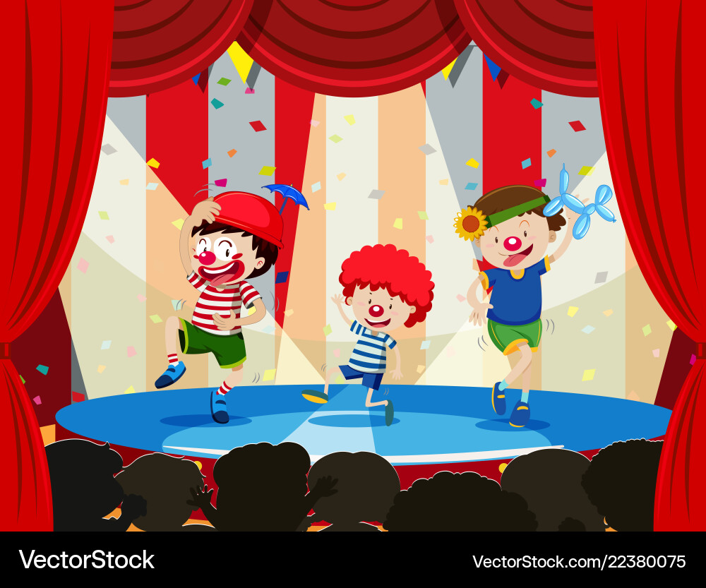 Children performing on stage Royalty Free Vector Image