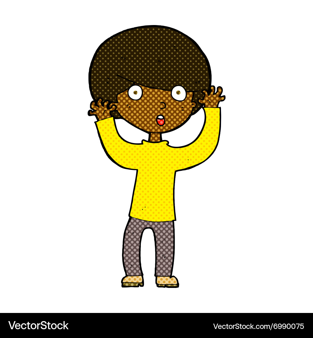 Comic Cartoon Starting Boy Lizenzfreies Vektorbild